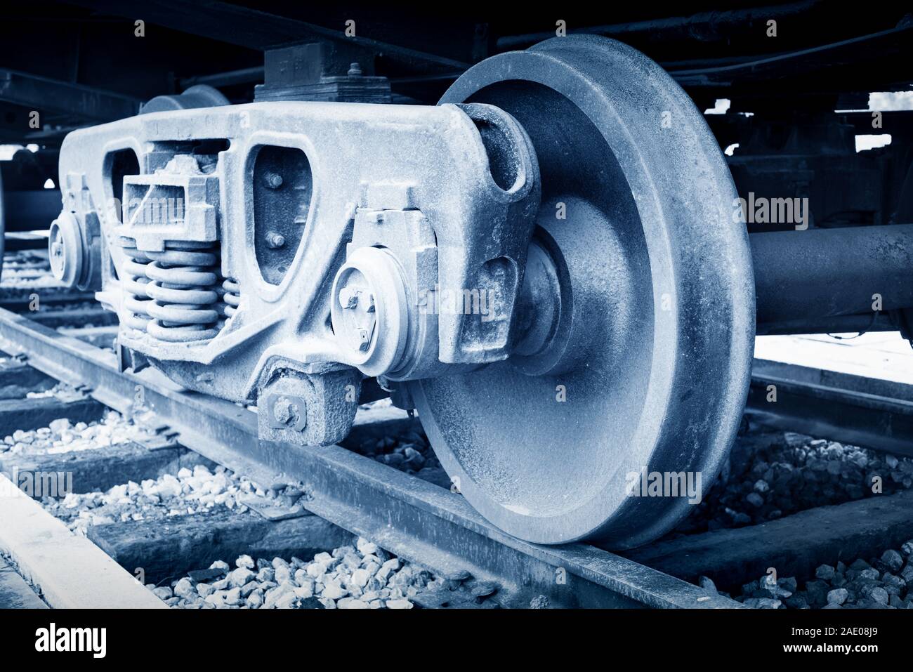 Detail of the wheels on a steam train Stock Photo - Alamy
