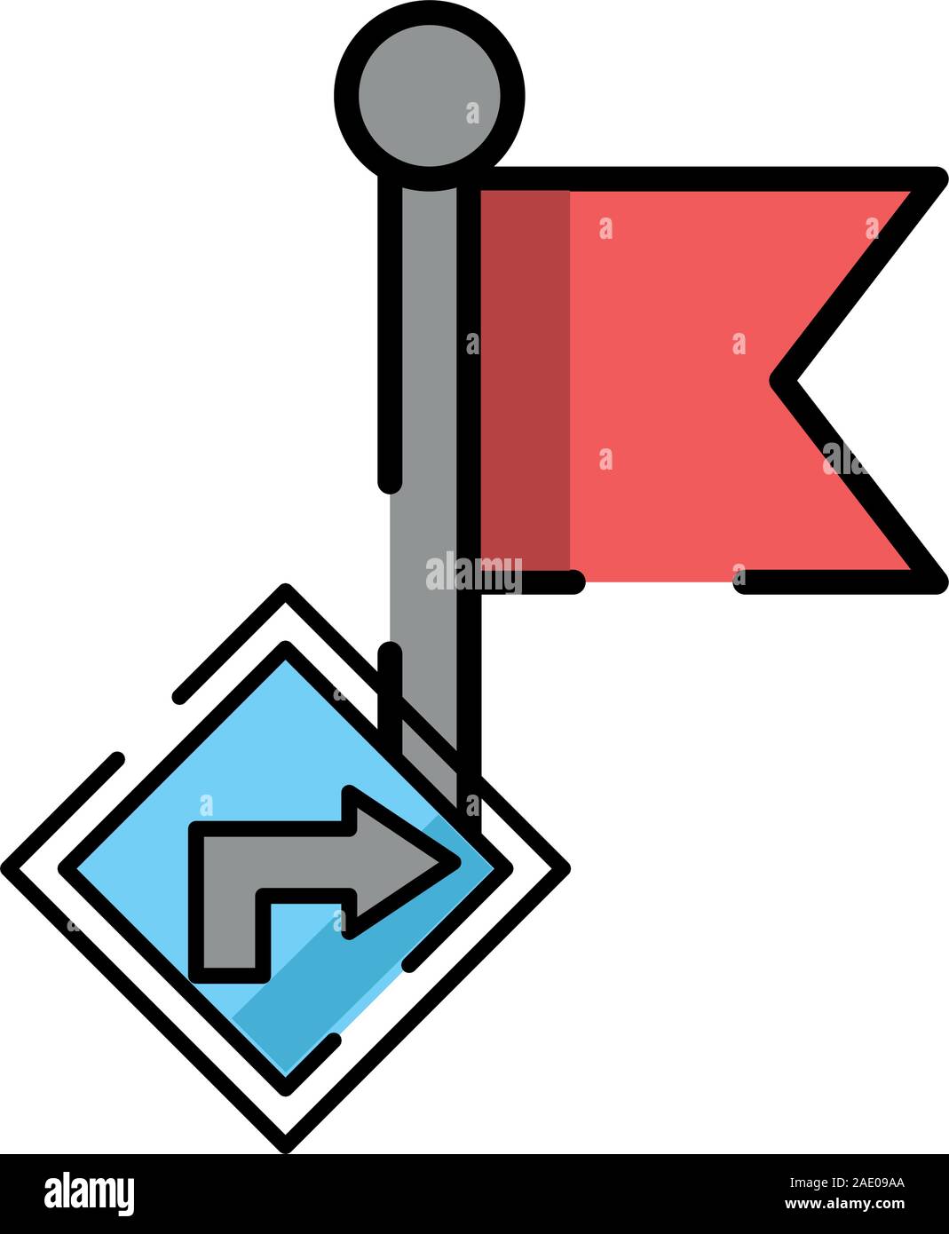 flag guide position with traffic signal Stock Vector Image & Art - Alamy