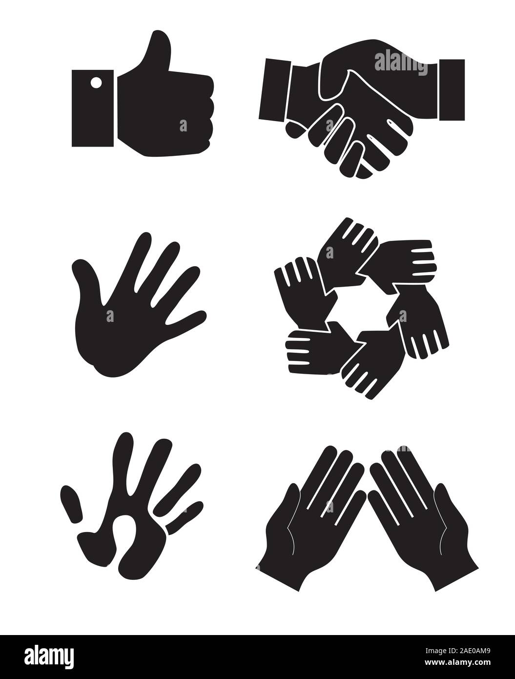 bundle silhouette of hands teamwork Stock Vector Image & Art - Alamy