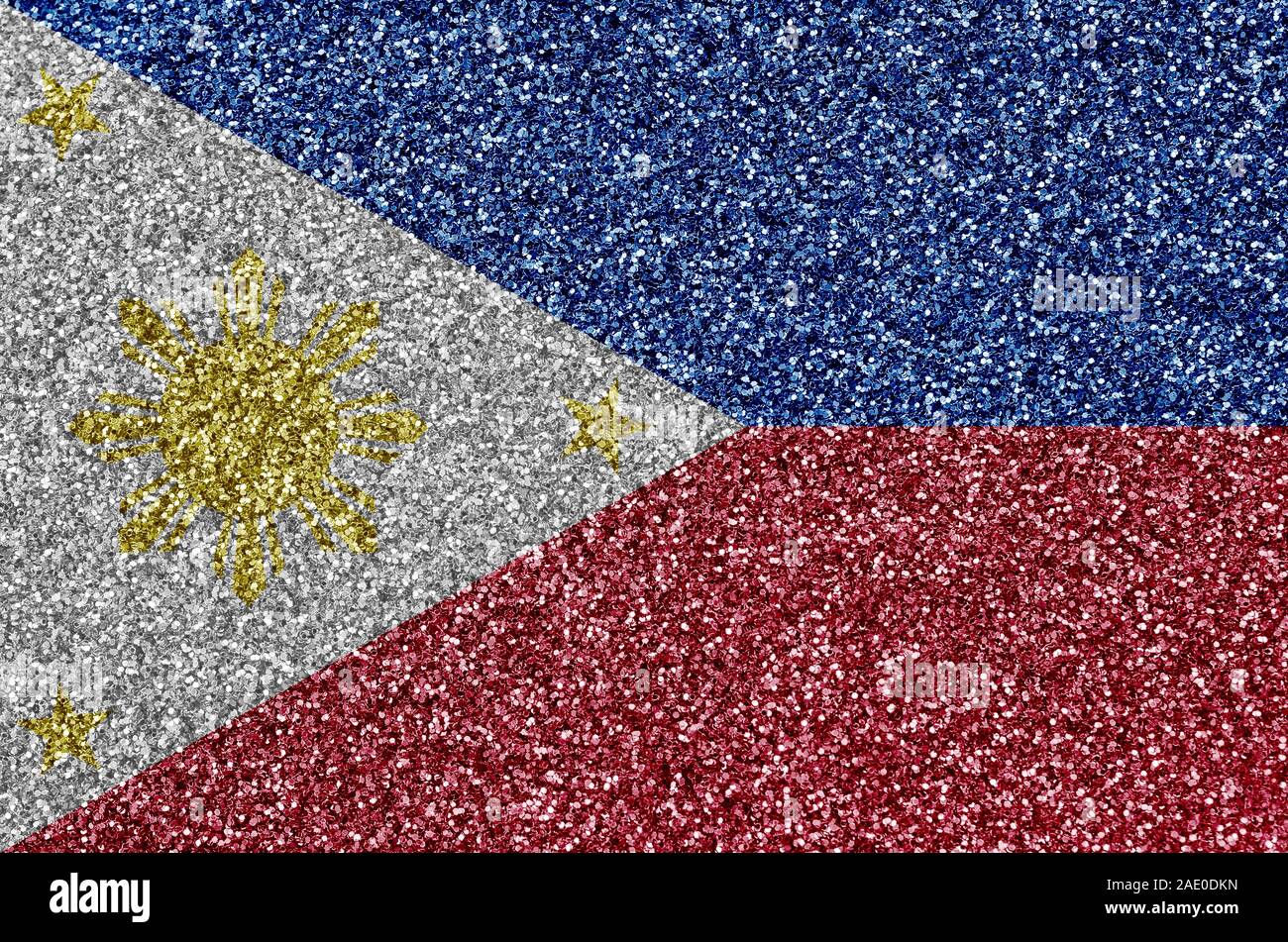 Philippines flag depicted on many small shiny sequins. Colorful ...