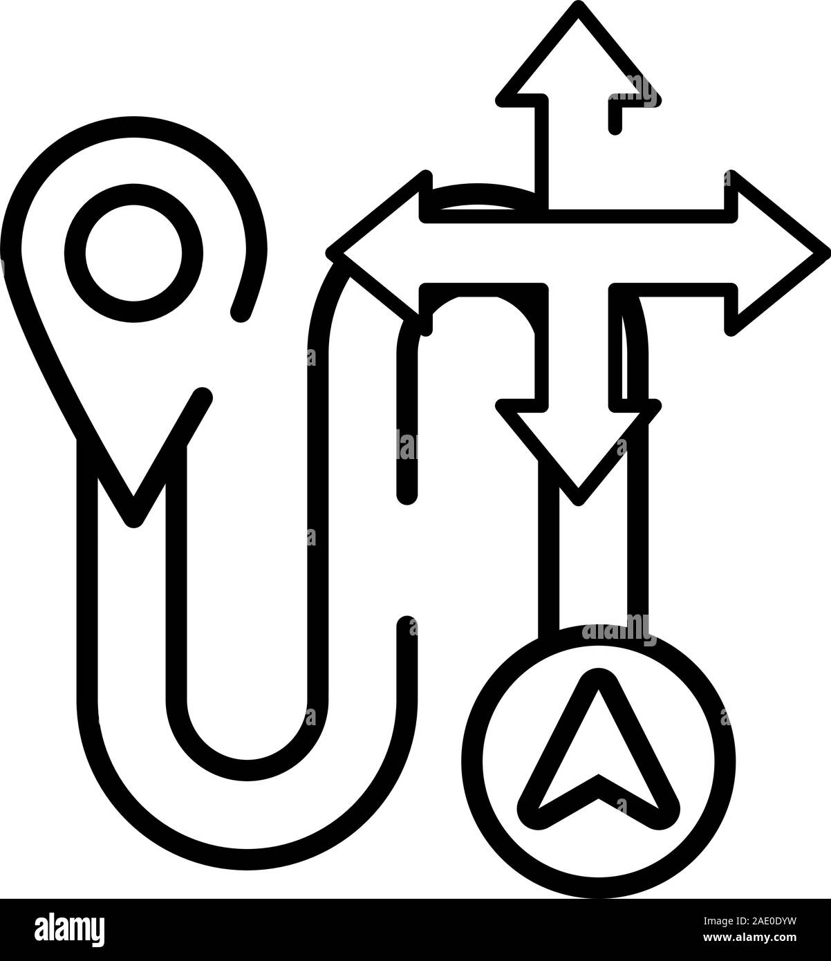 pin pointer location guide with road Stock Vector Image & Art - Alamy