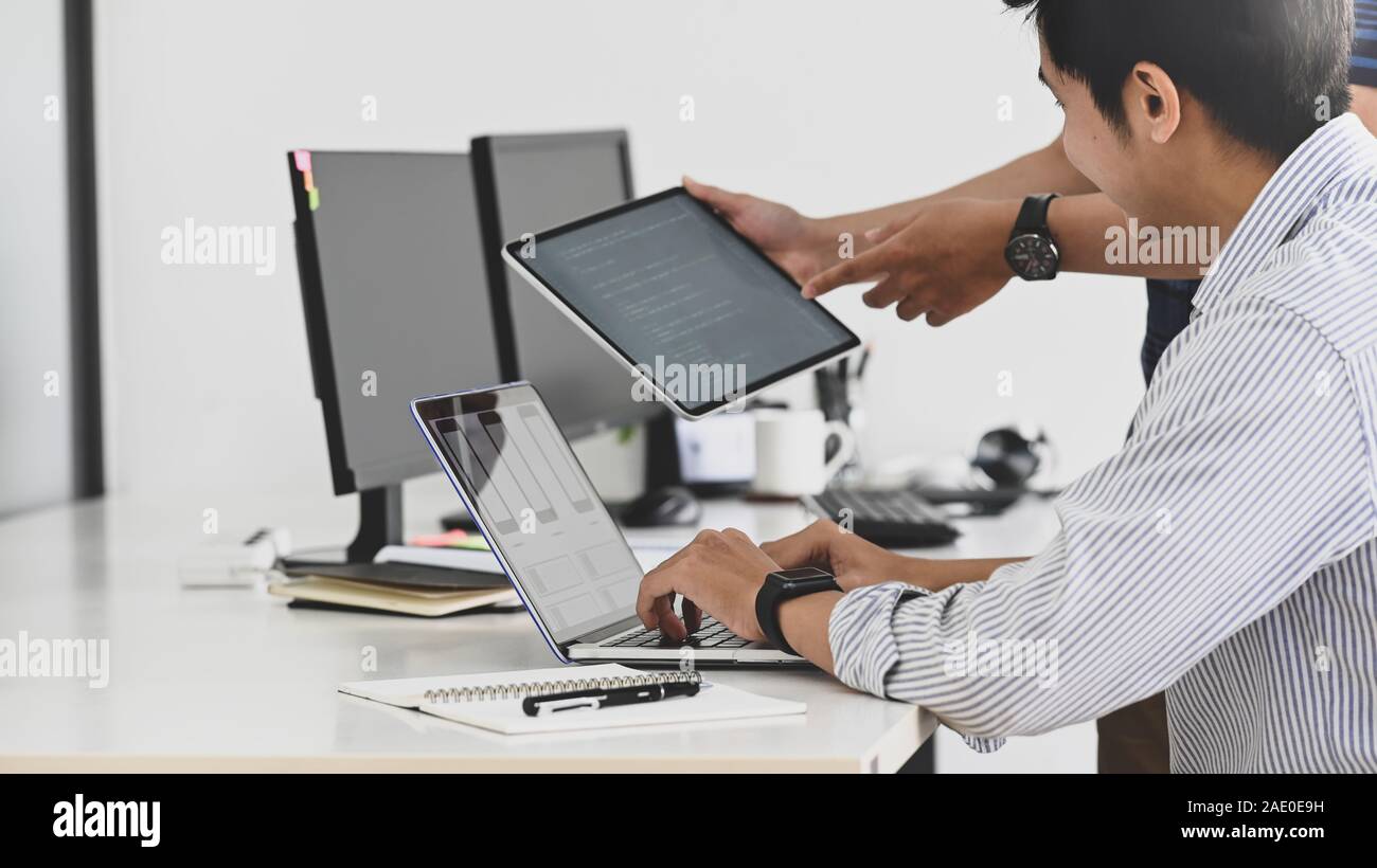 Programmer designing developing software hi-res stock photography and ...