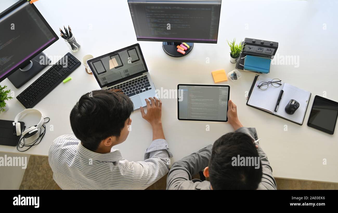 Developer programming and coding technologies. Software design. Cyber ...