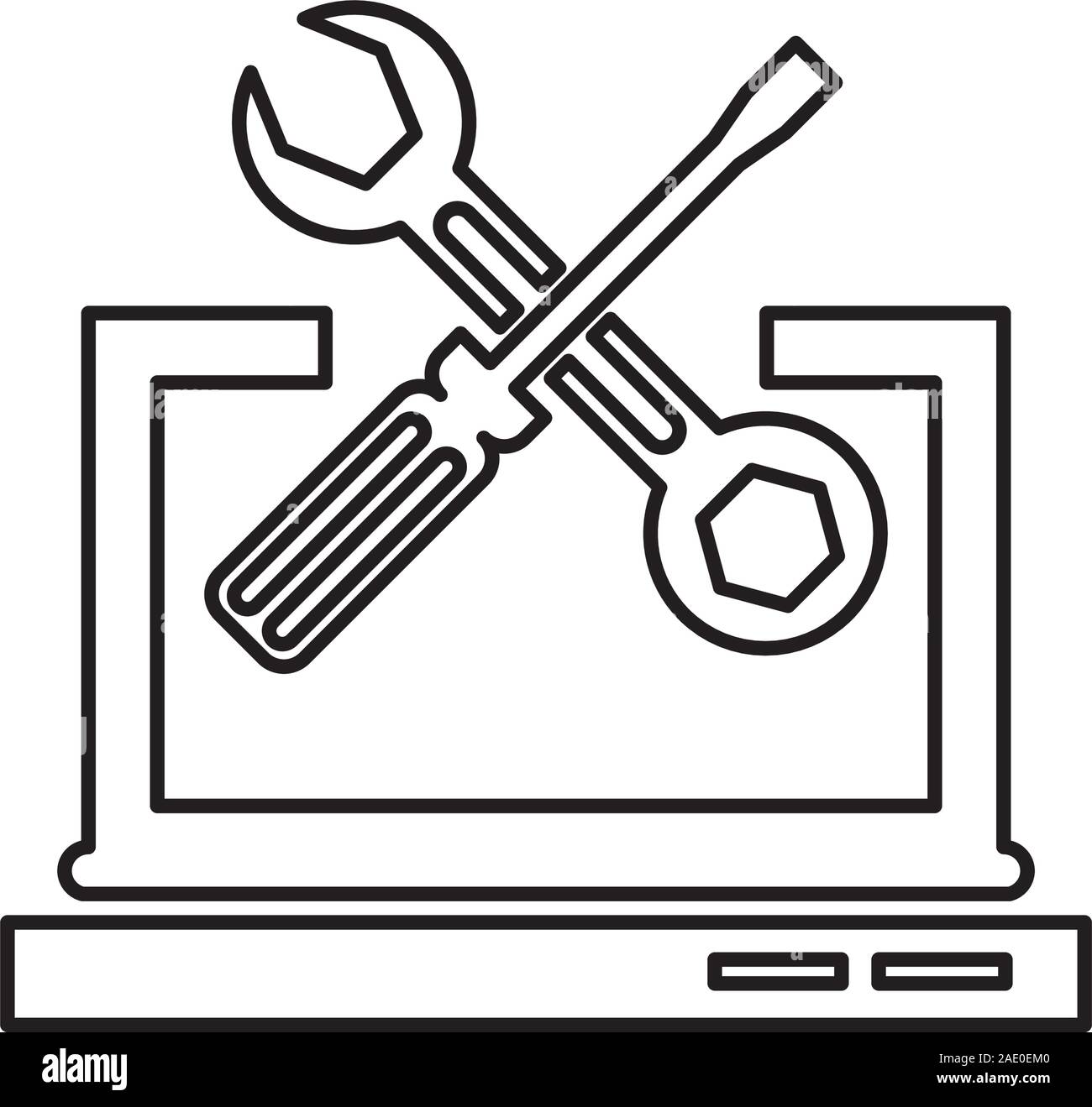 laptop computer portable with tools Stock Vector Image & Art - Alamy