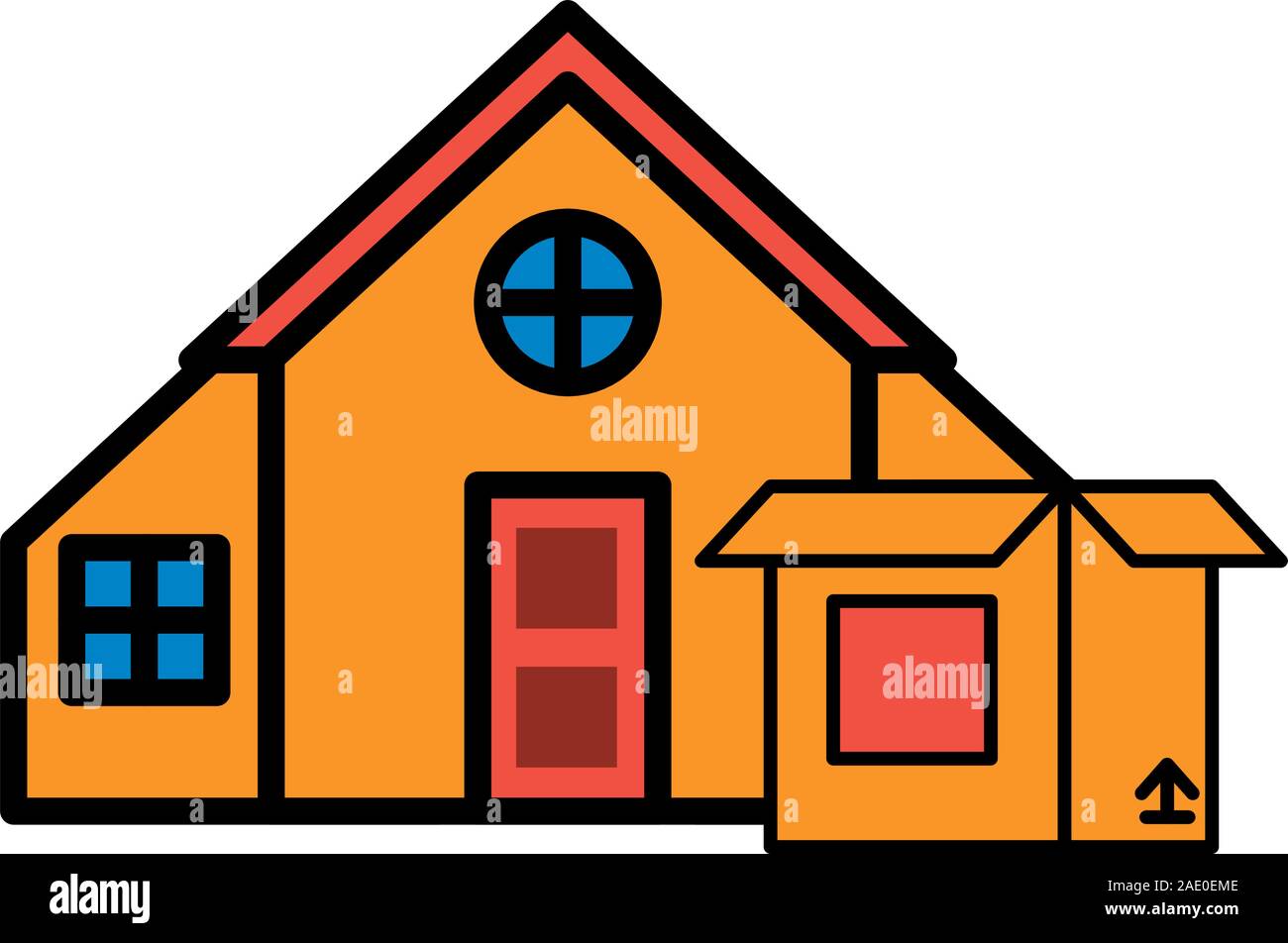 house front facade with box carton Stock Vector Image & Art - Alamy