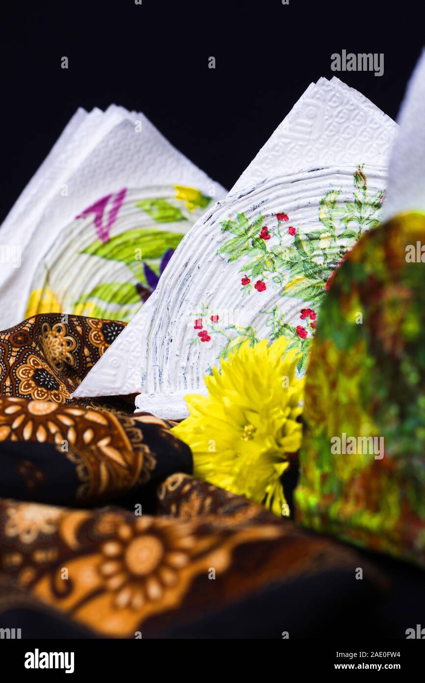 tissue box and traditional batik Stock Photo - Alamy