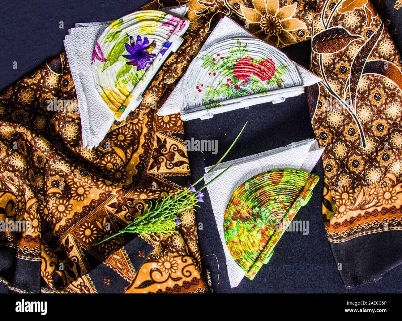 tissue box and traditional batik Stock Photo - Alamy