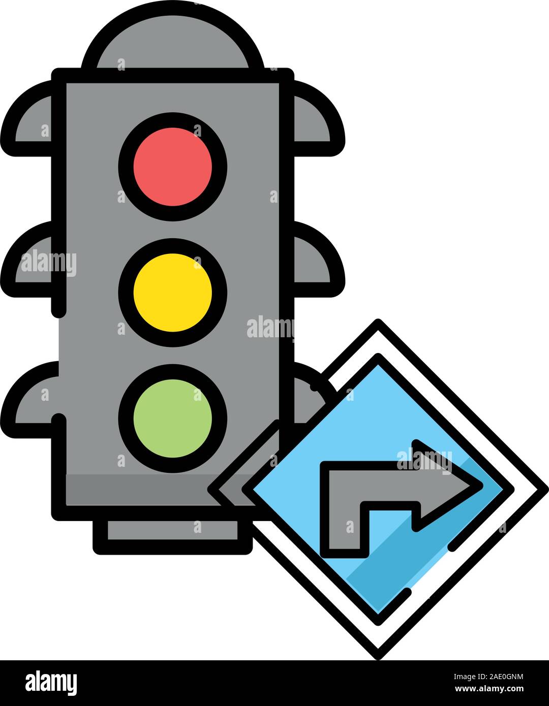 semaphore traffic light with arrow sign Stock Vector Image & Art - Alamy