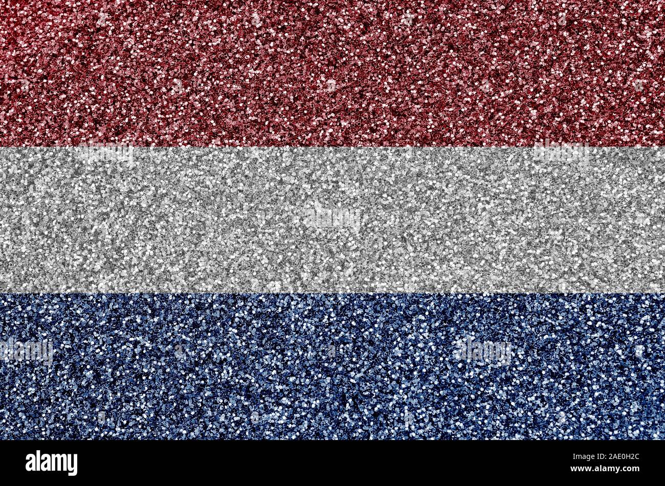 Netherlands flag depicted on many small shiny sequins. Colorful ...