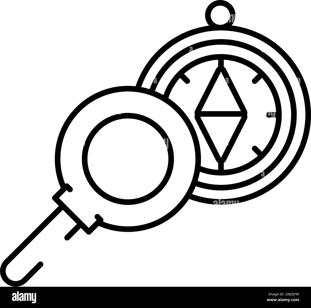 compass guide device with magnifying glass Stock Vector Image & Art - Alamy