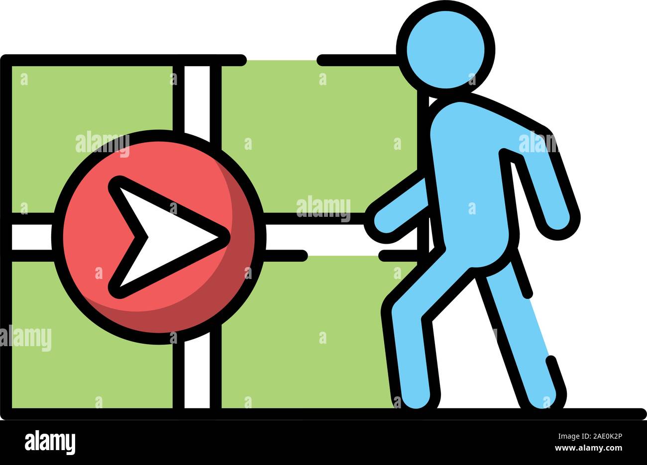 Tourist guide walking on Stock Vector Images - Alamy