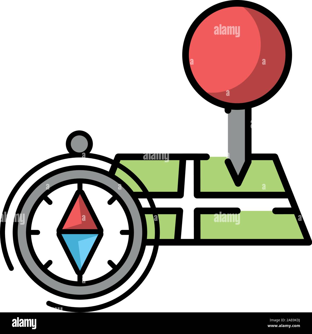 paper map guide with compass Stock Vector Image & Art - Alamy