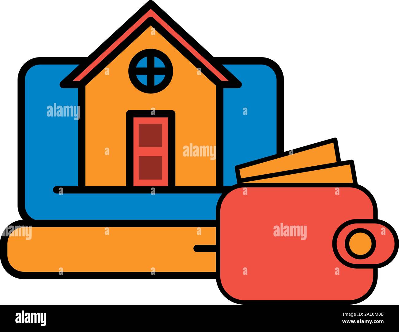 house front facade with wallet Stock Vector Image & Art - Alamy