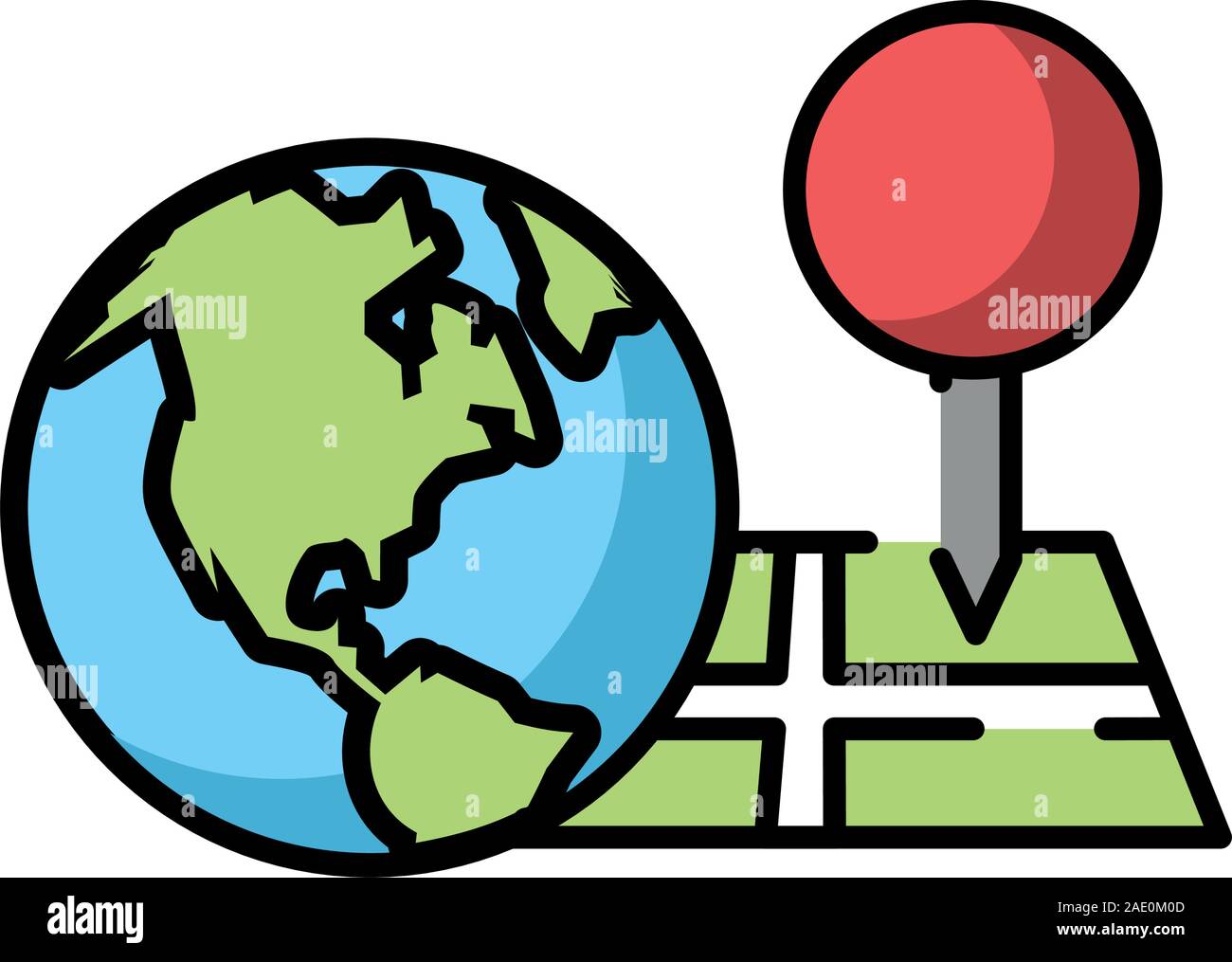 paper map guide with world planet Stock Vector Image & Art - Alamy