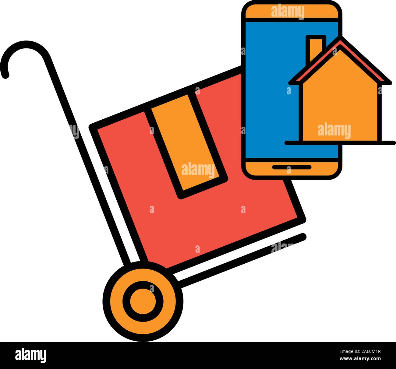 smartphone device with box carton Stock Vector Image & Art - Alamy