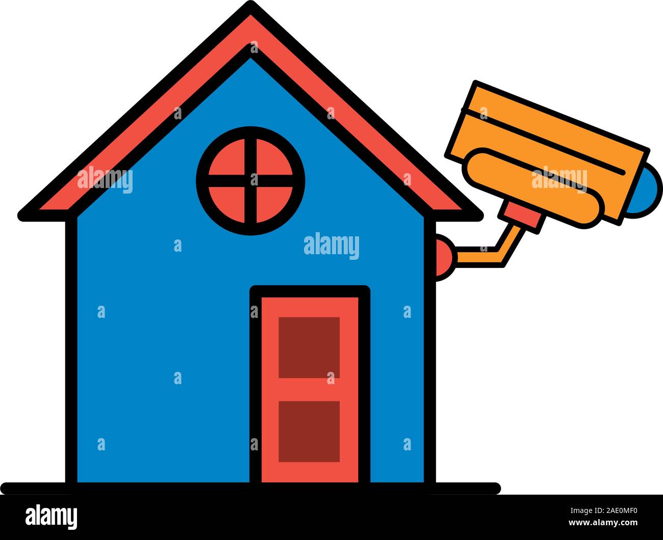 house front facade with cctv camera Stock Vector Image & Art - Alamy