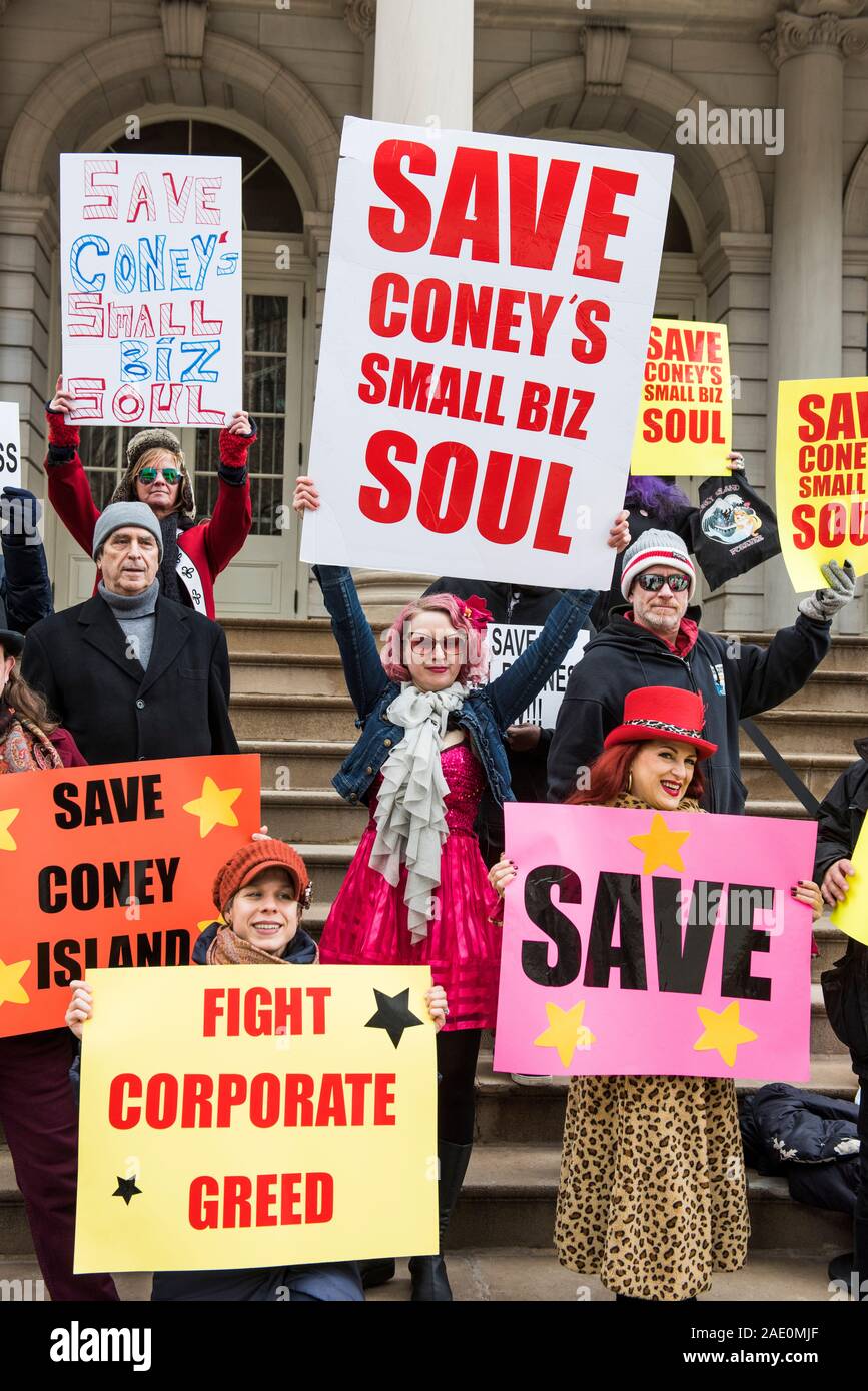 New YorkCity, New York - December 05, 2019: Protest to Save Coney ...