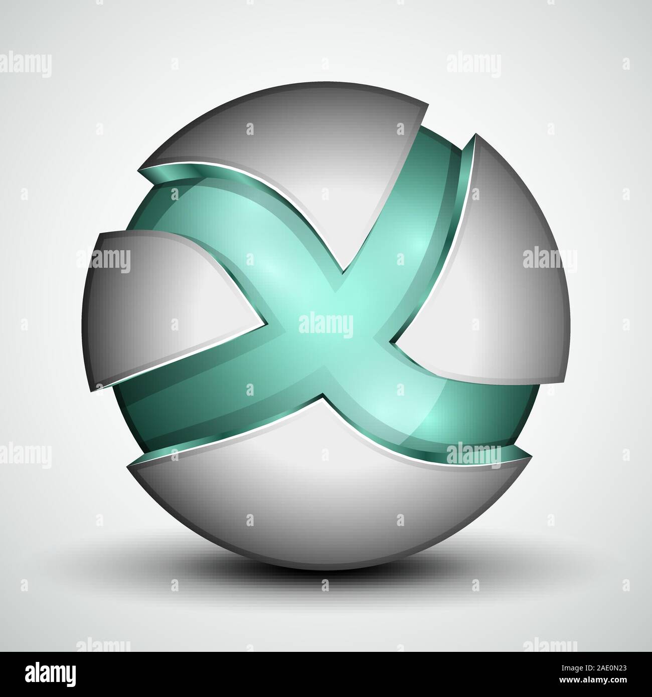 3d logo.Vector illustration of a turquoise sphere Stock Vector Image ...