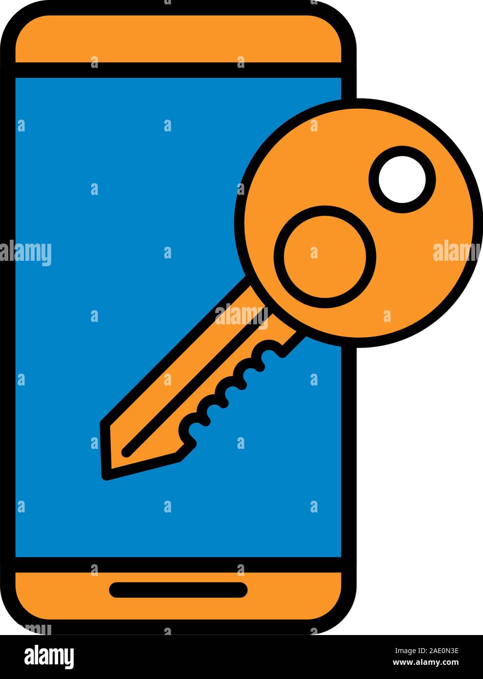 smartphone device with key door Stock Vector Image & Art - Alamy