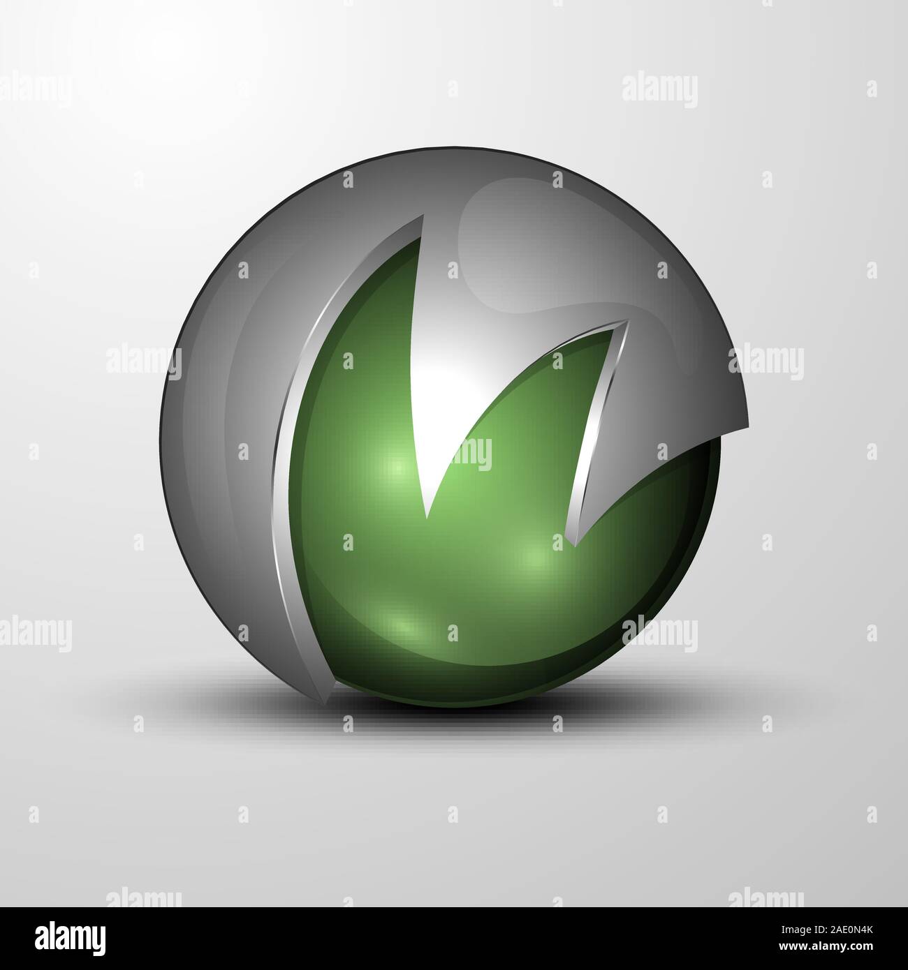 3d logo.Vector illustration of a green sphere Stock Vector Image & Art ...