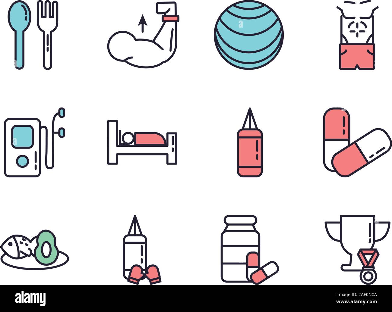 bundle of healthy lifestyle icons Stock Vector Image & Art - Alamy