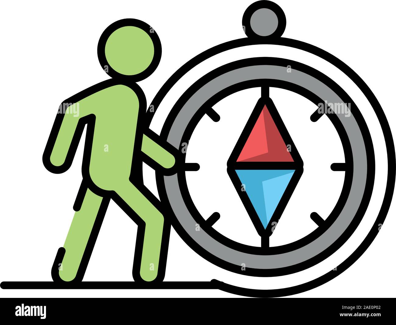 compass guide device with pedestrian walking Stock Vector Image & Art ...