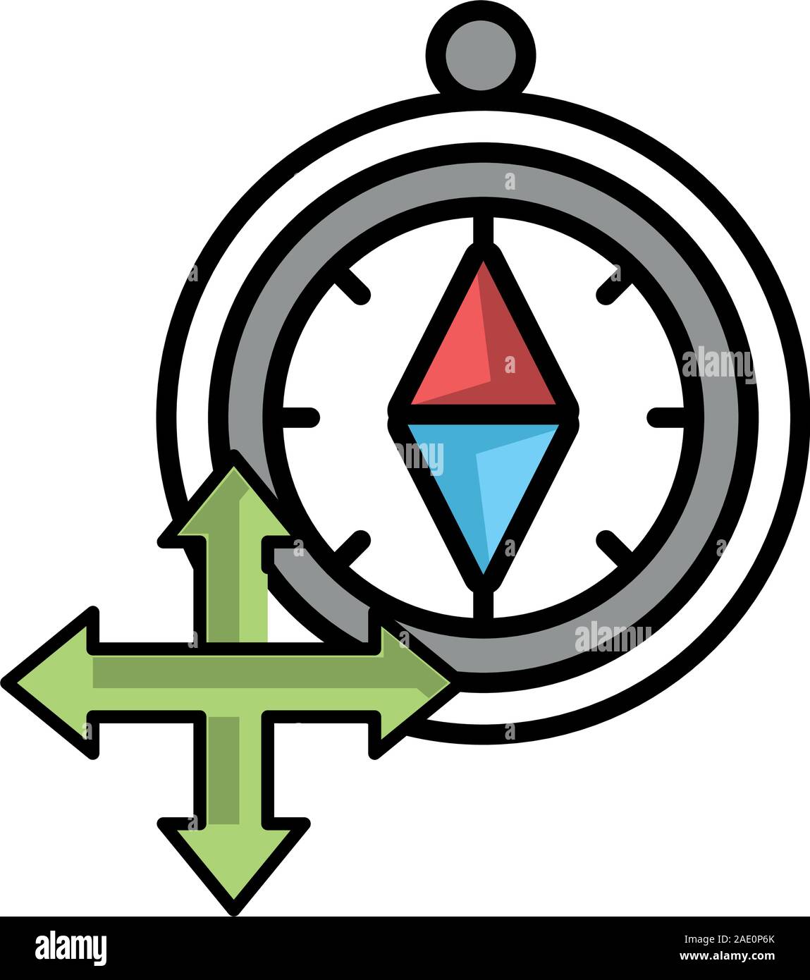 compass guide device with arrows Stock Vector Image & Art - Alamy
