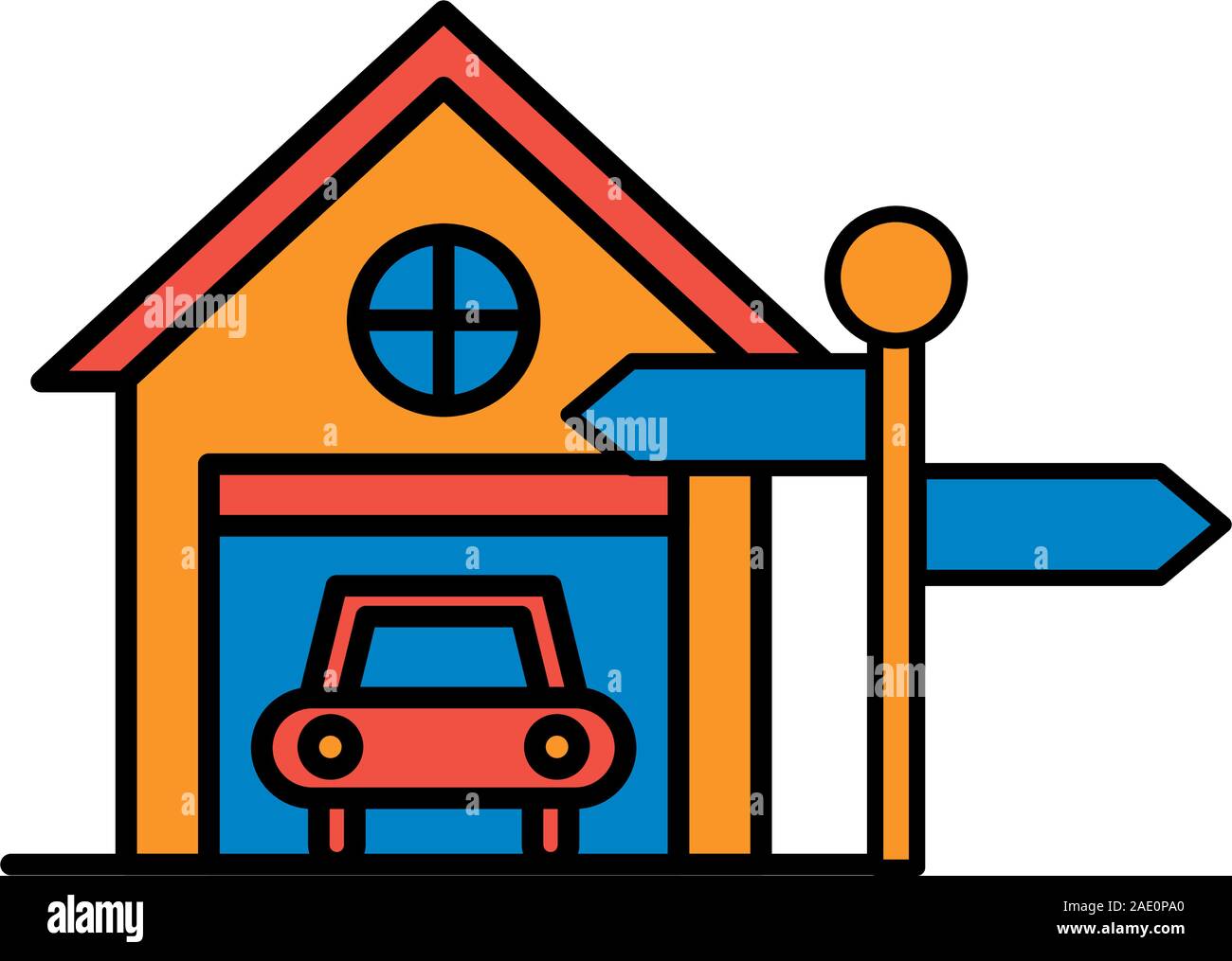 Small town garage Cut Out Stock Images & Pictures - Alamy