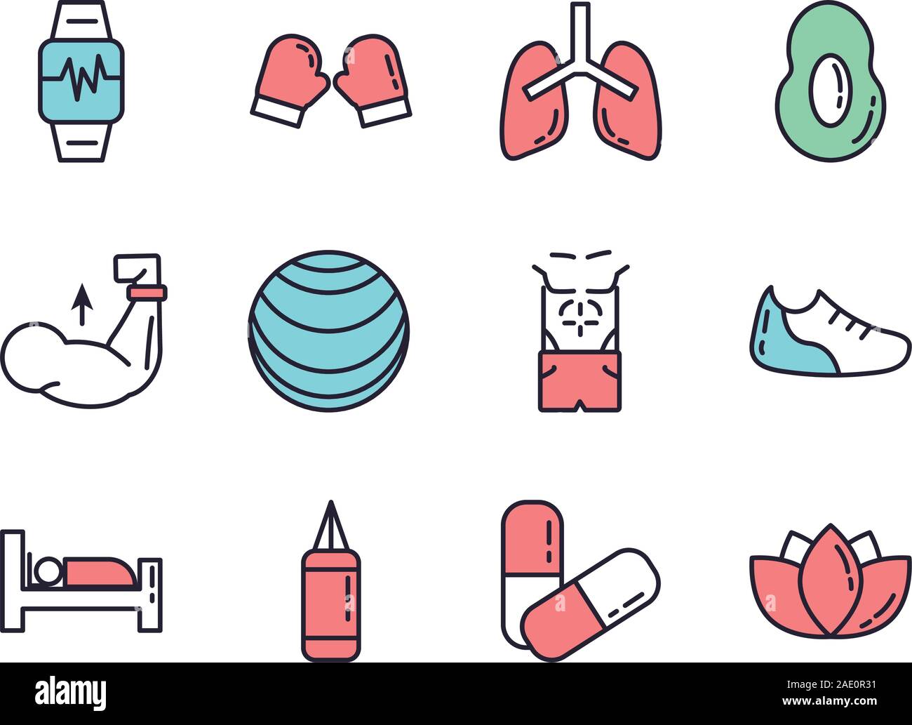bundle of healthy lifestyle icons Stock Vector Image & Art - Alamy
