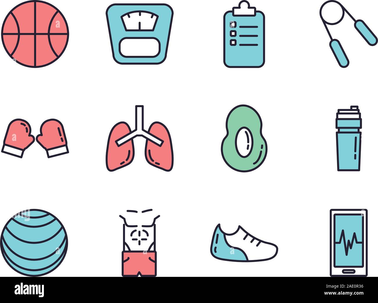 bundle of healthy lifestyle icons Stock Vector Image & Art - Alamy
