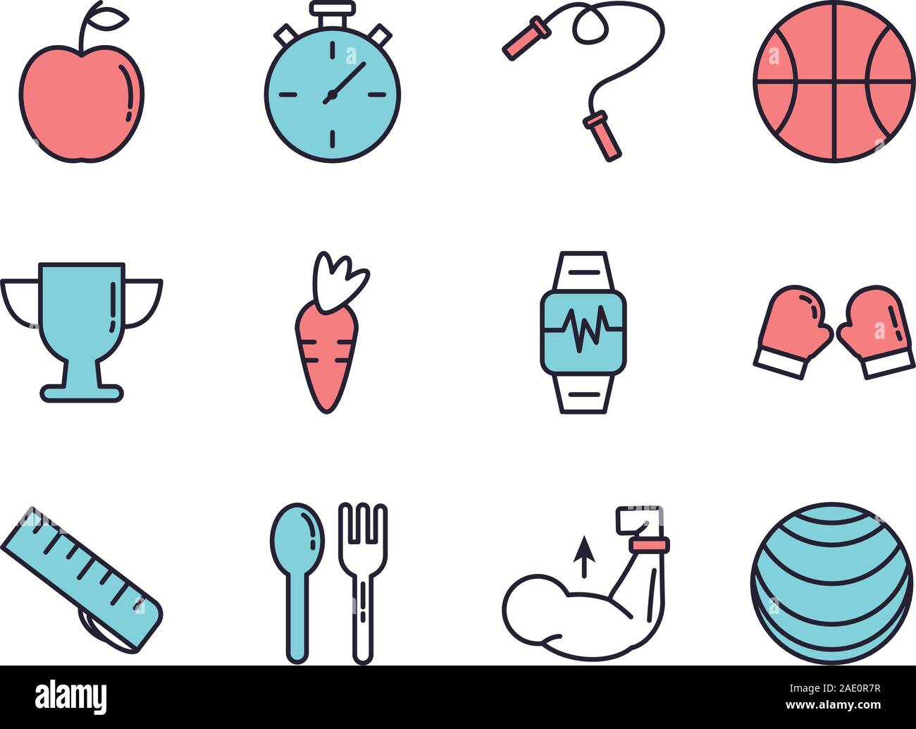 bundle of healthy lifestyle icons Stock Vector Image & Art - Alamy