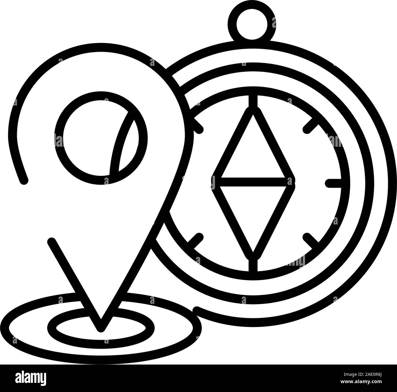 compass guide device with pin location Stock Vector Image & Art - Alamy