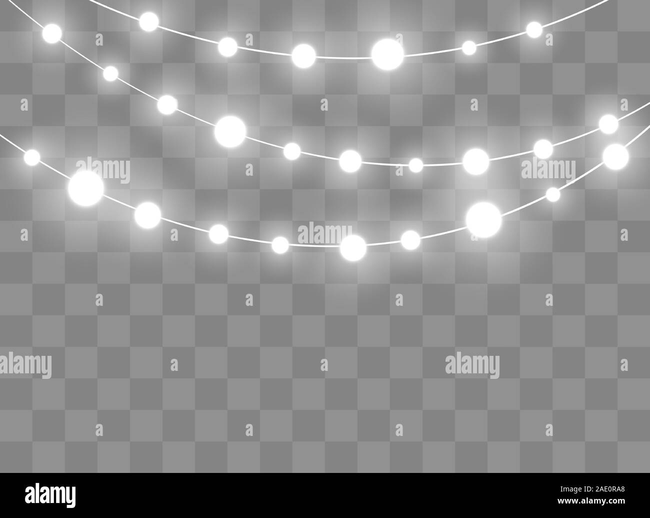 Christmas lights isolated realistic design elements. Glowing lights for ...