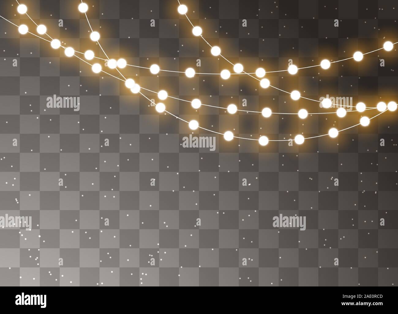 Christmas lights isolated realistic design elements. Glowing lights for ...