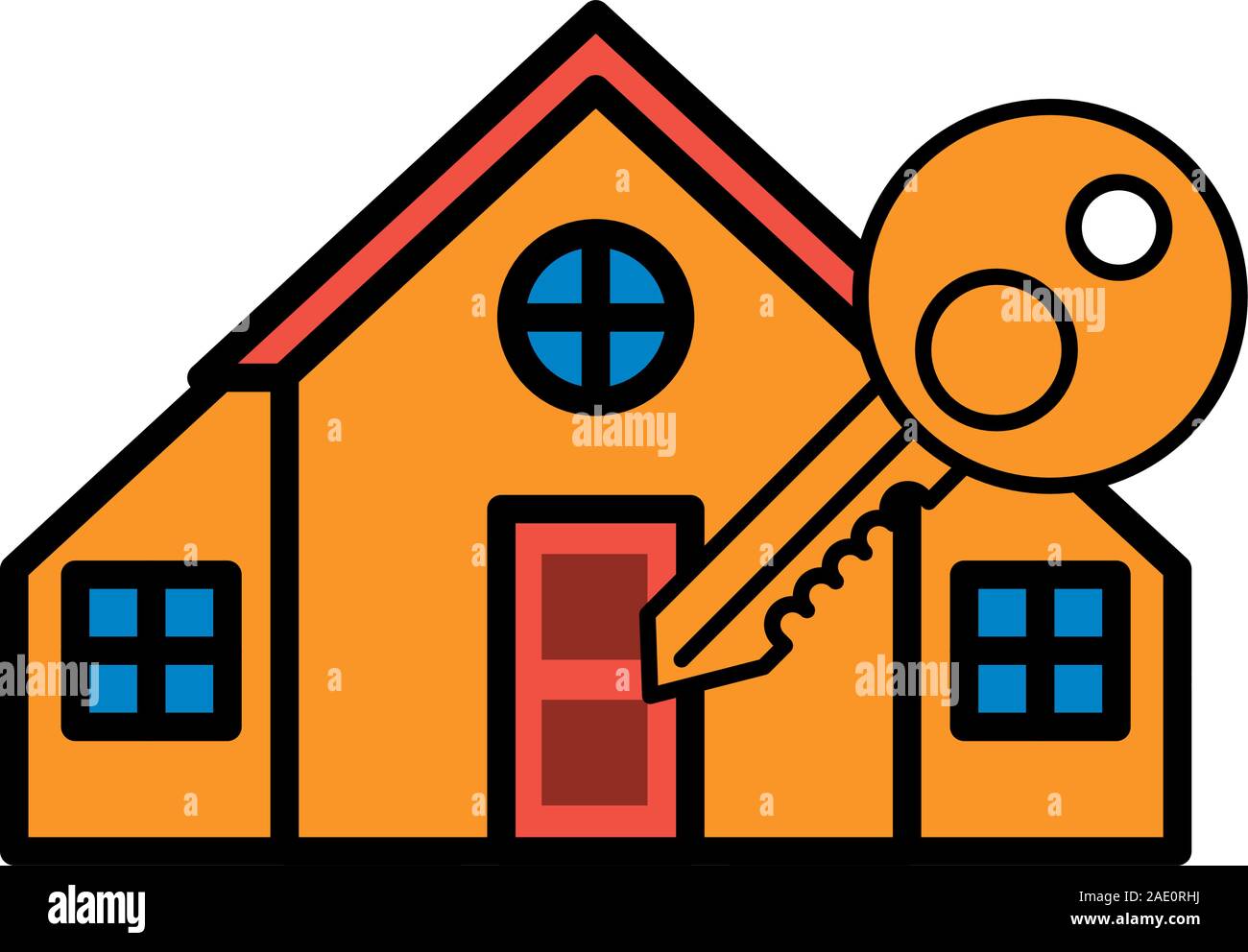 house front facade with key door Stock Vector Image & Art - Alamy