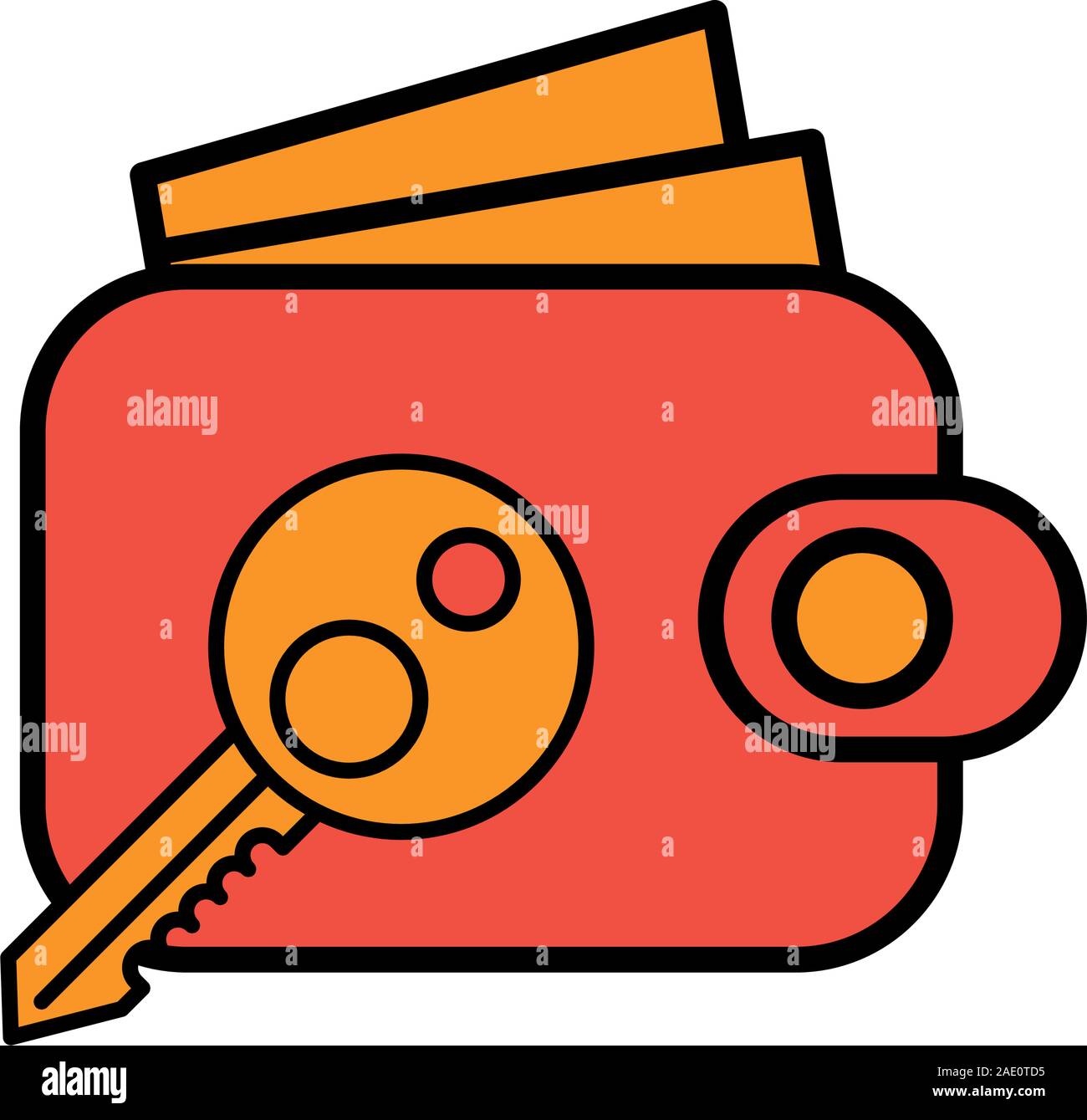 wallet money with key door icon Stock Vector Image & Art - Alamy