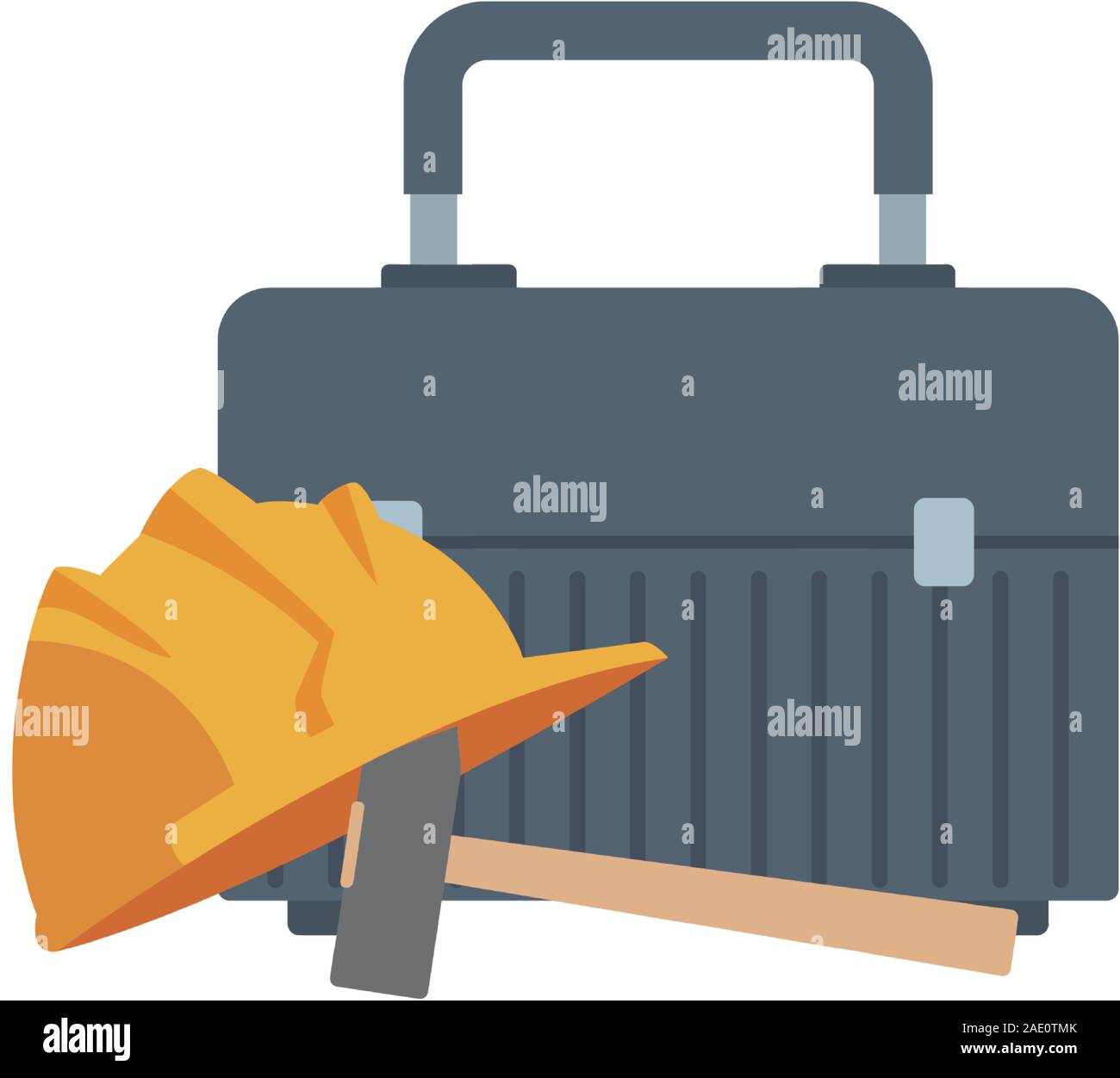 tools box and safety helmet icon Stock Vector Image & Art - Alamy