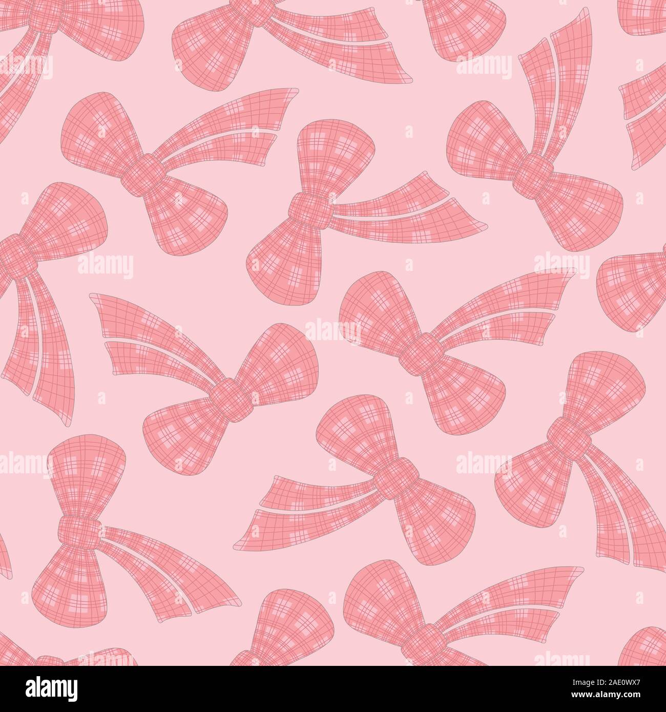 Vector tartan pink bow seamless tossed pattern design Stock Vector ...