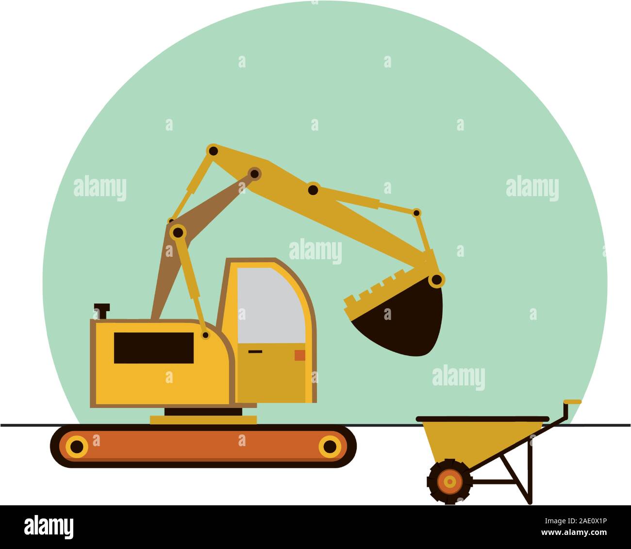 excavator construction machine vehicle icon Stock Vector Image & Art ...