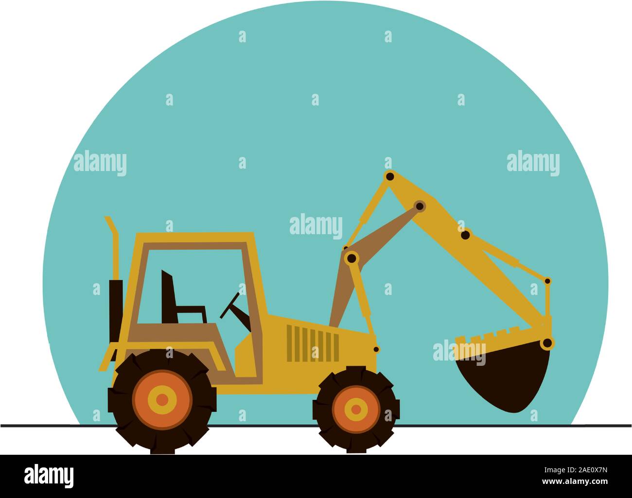 excavator construction machine vehicle icon Stock Vector Image & Art ...