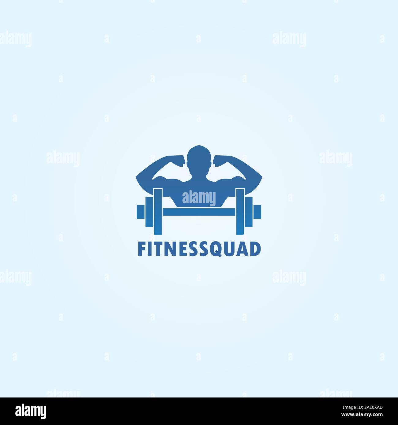 Fitness & Gym Logo Concept, Design Template, Fitness Man Icon, Blue ...