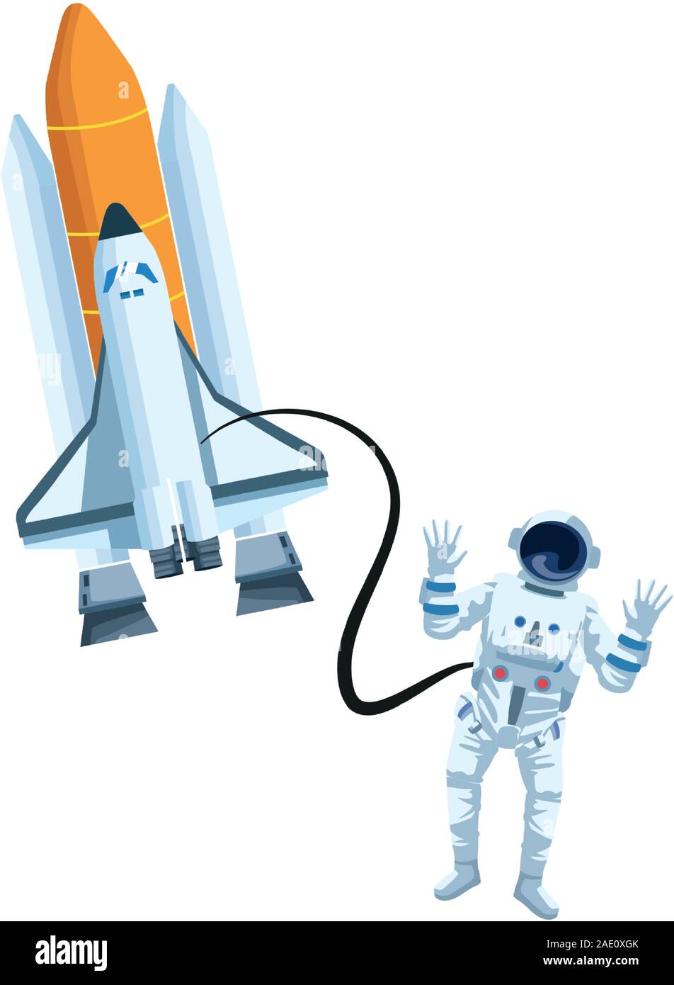 Astronaut flies with space shuttle icon Stock Vector Image & Art - Alamy
