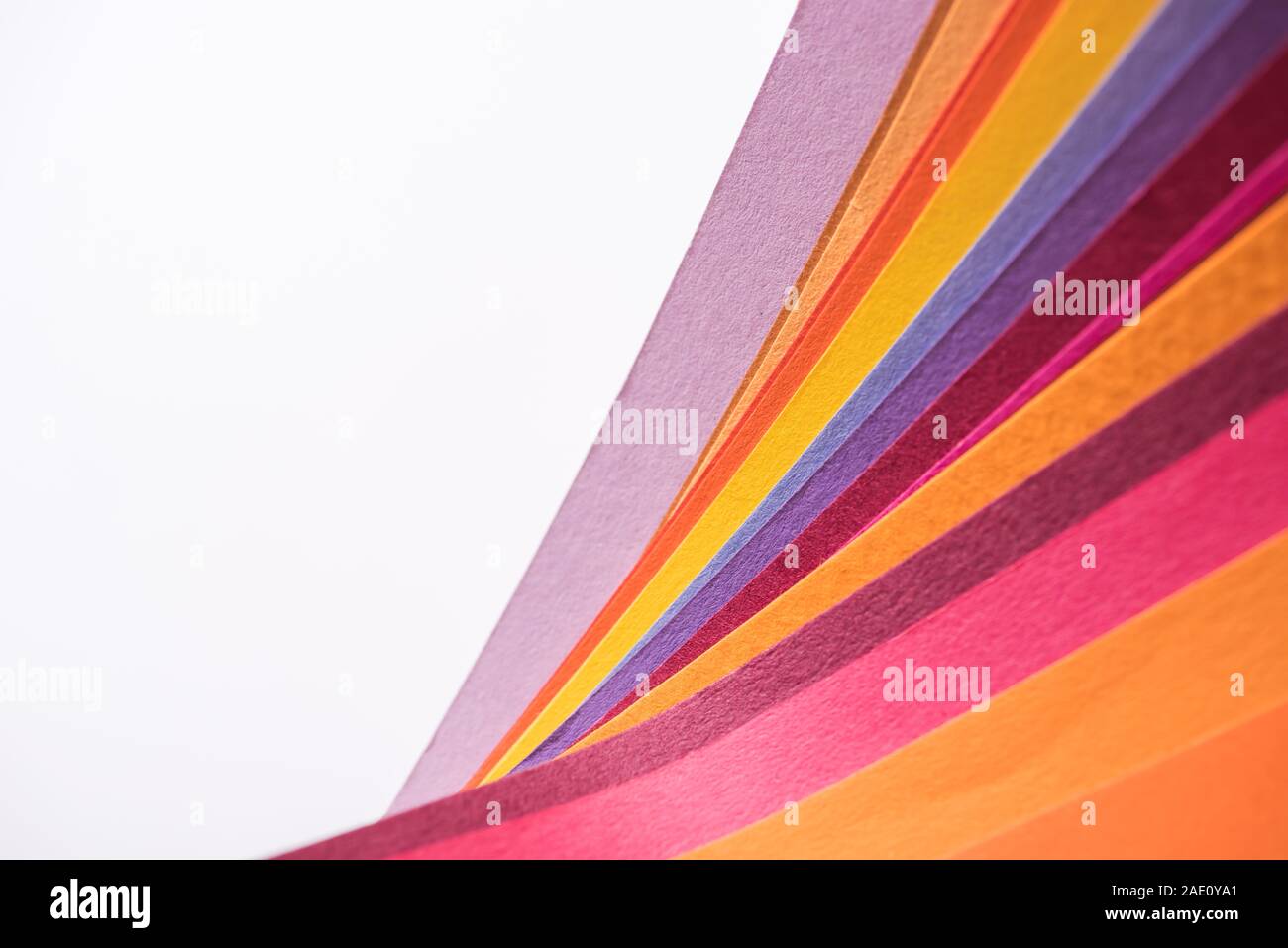 top view of colorful and bright papers isolated on white Stock Photo ...