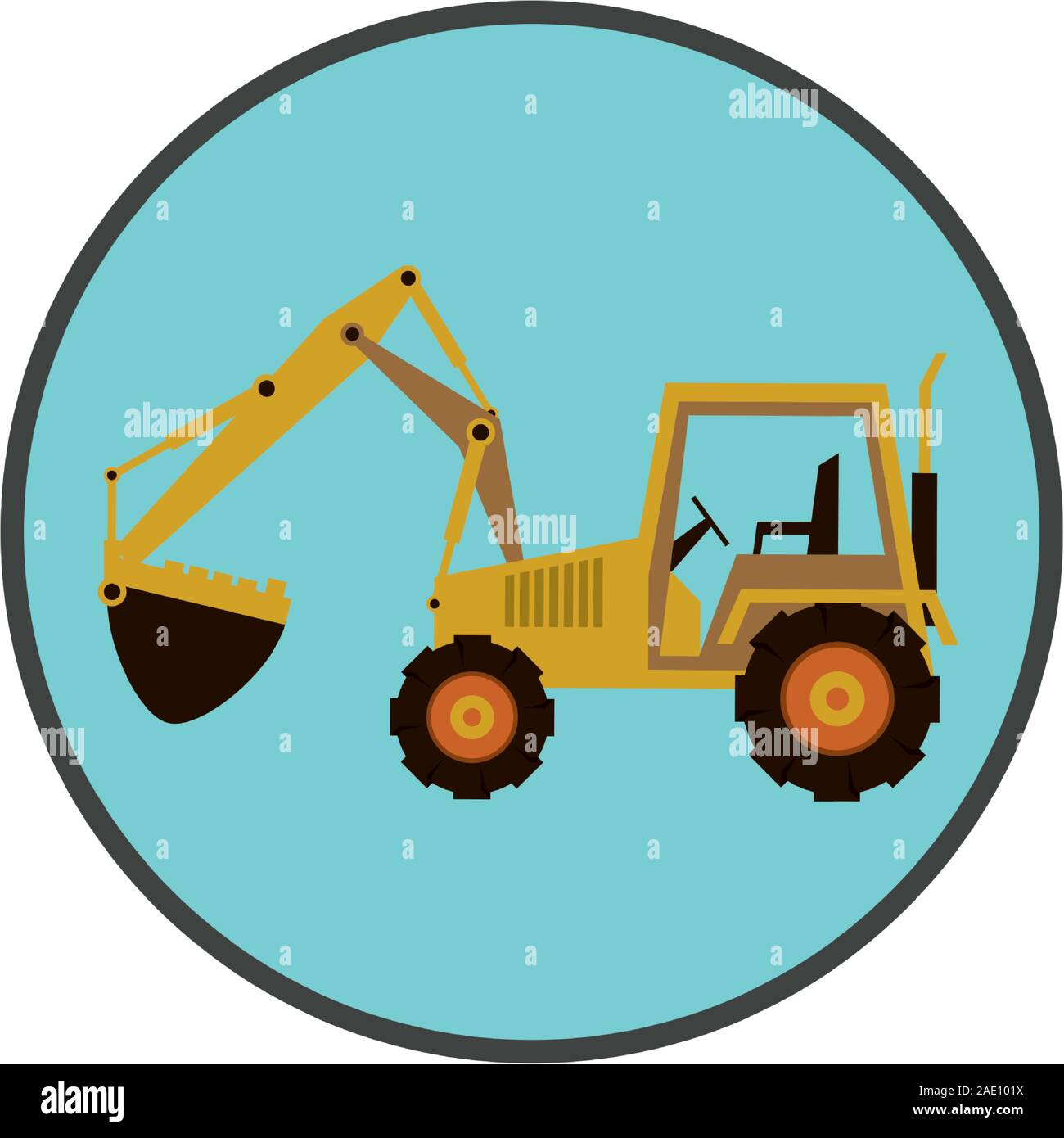 excavator construction machine vehicle icon Stock Vector Image & Art ...