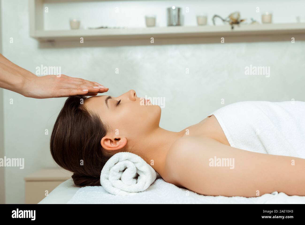 Attractive women in side face hi-res stock photography and images - Alamy