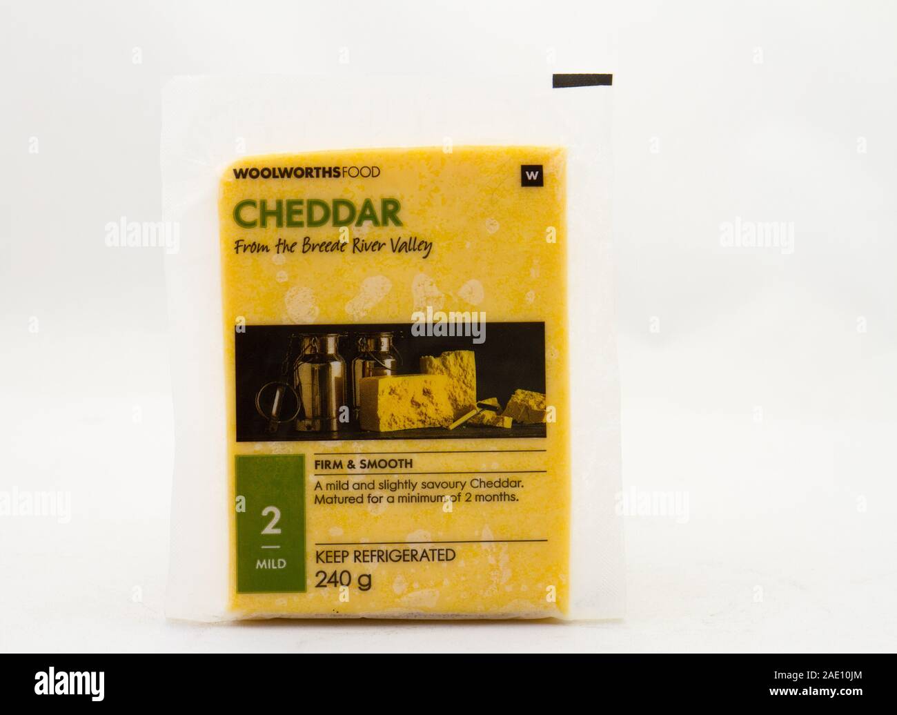 Alberton, South Africa - a piece of cheddar cheese from Woolworths Food ...