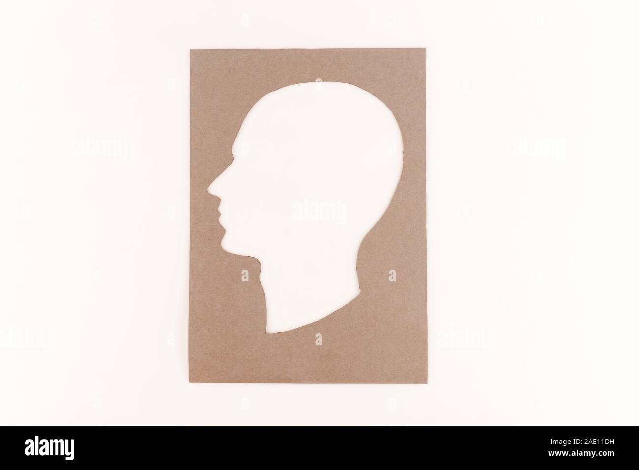 top view of human head silhouette isolated on white Stock Photo - Alamy