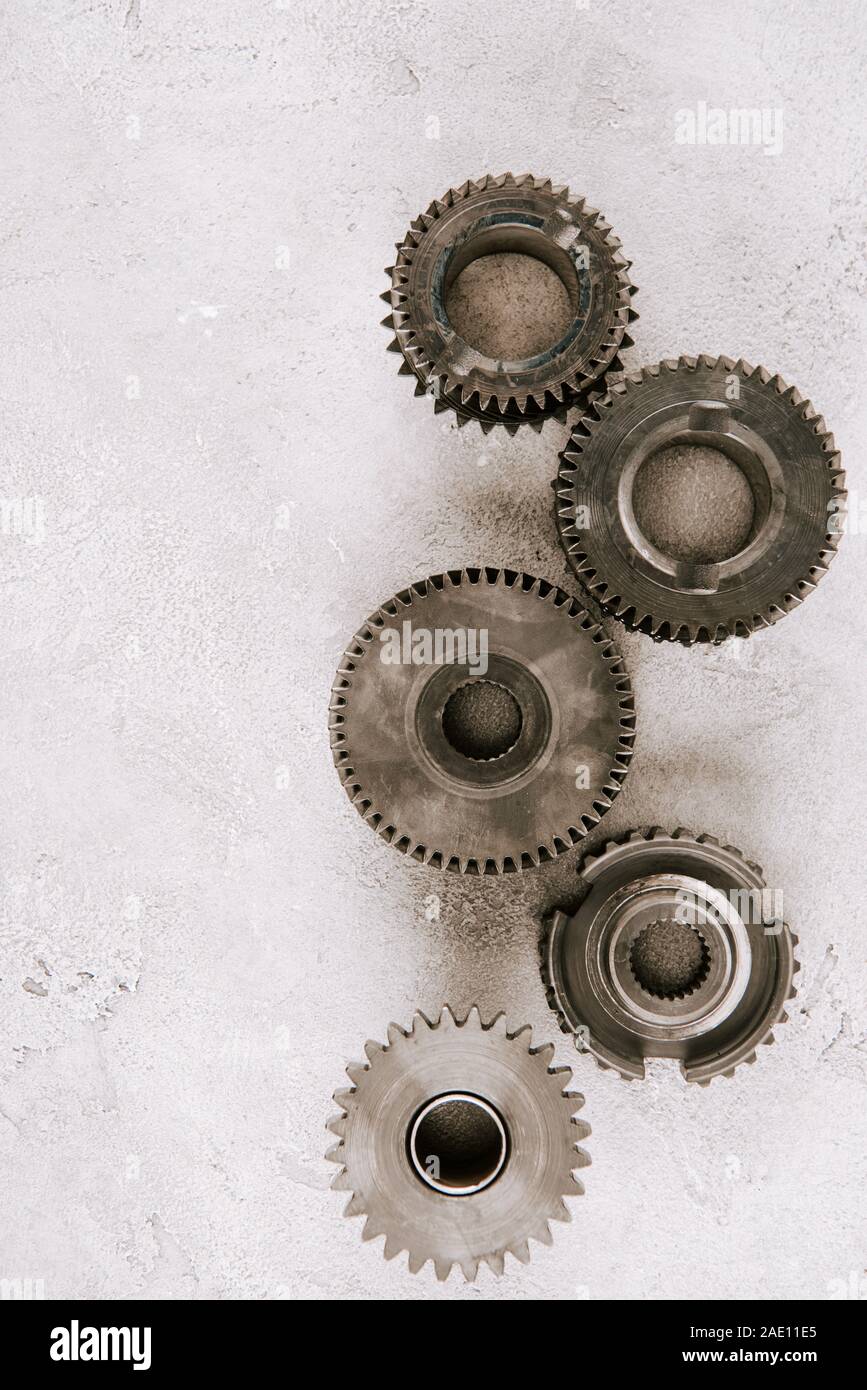 Top view aged gears hi-res stock photography and images - Alamy
