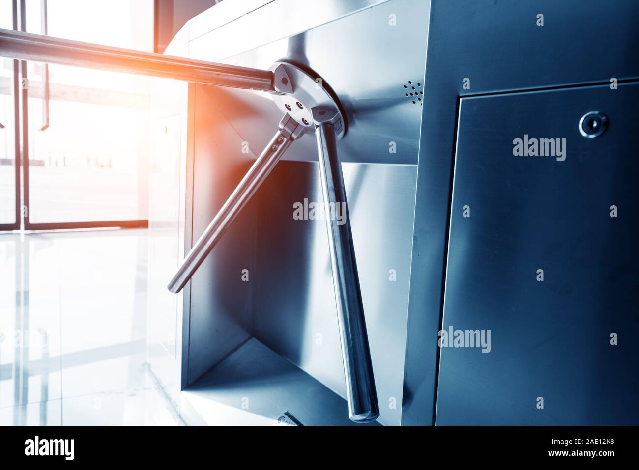 Entrance machine gate: scan card Stock Photo - Alamy