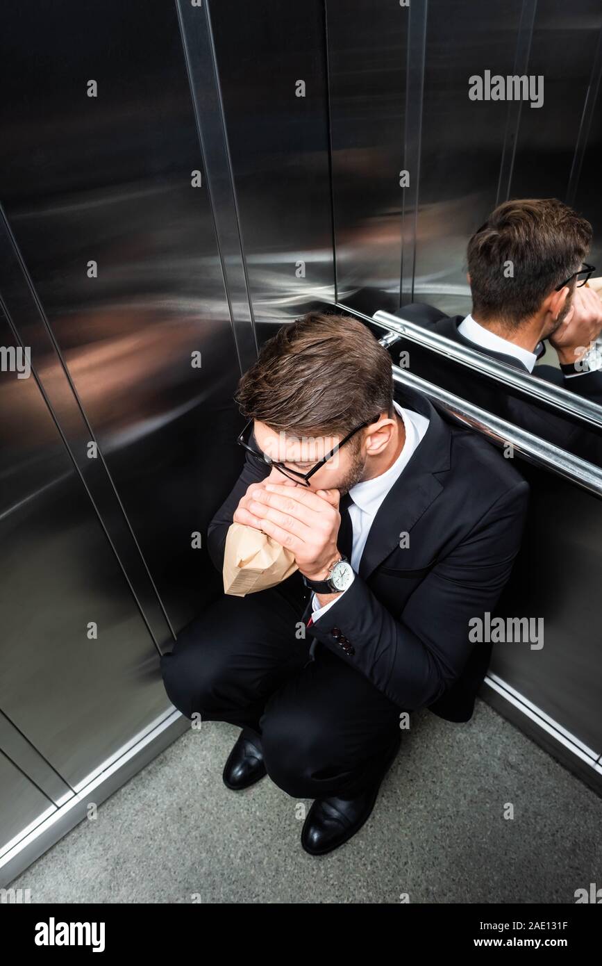 Man claustrophobia elevator hi-res stock photography and images - Alamy
